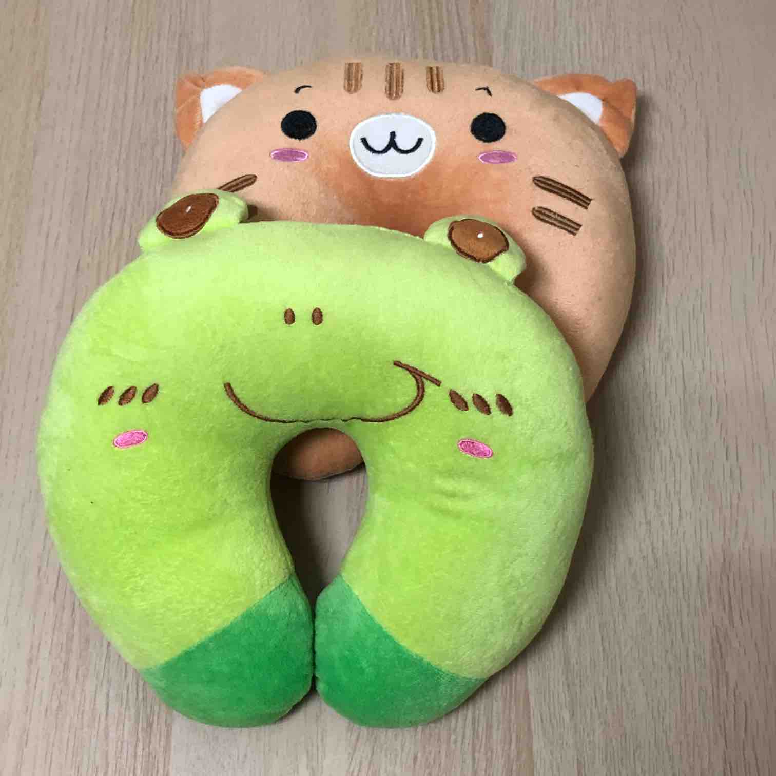 兒童造型頸枕 小青蛙 小貓 GC贈物網