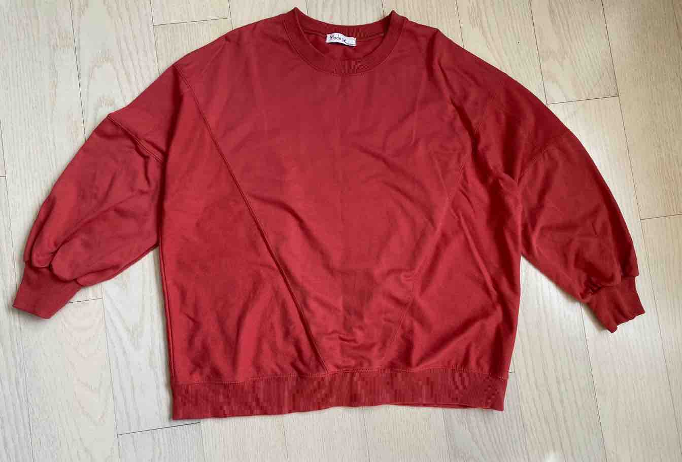 全新。女。韓製。磚色長袖衛衣/大學T - GC贈物網