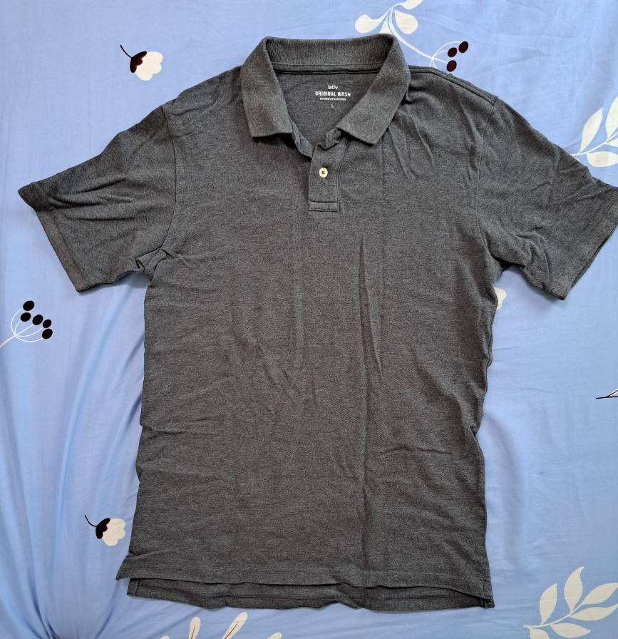Lativ 深亞麻灰 男短袖Polo衫L - GC贈物網