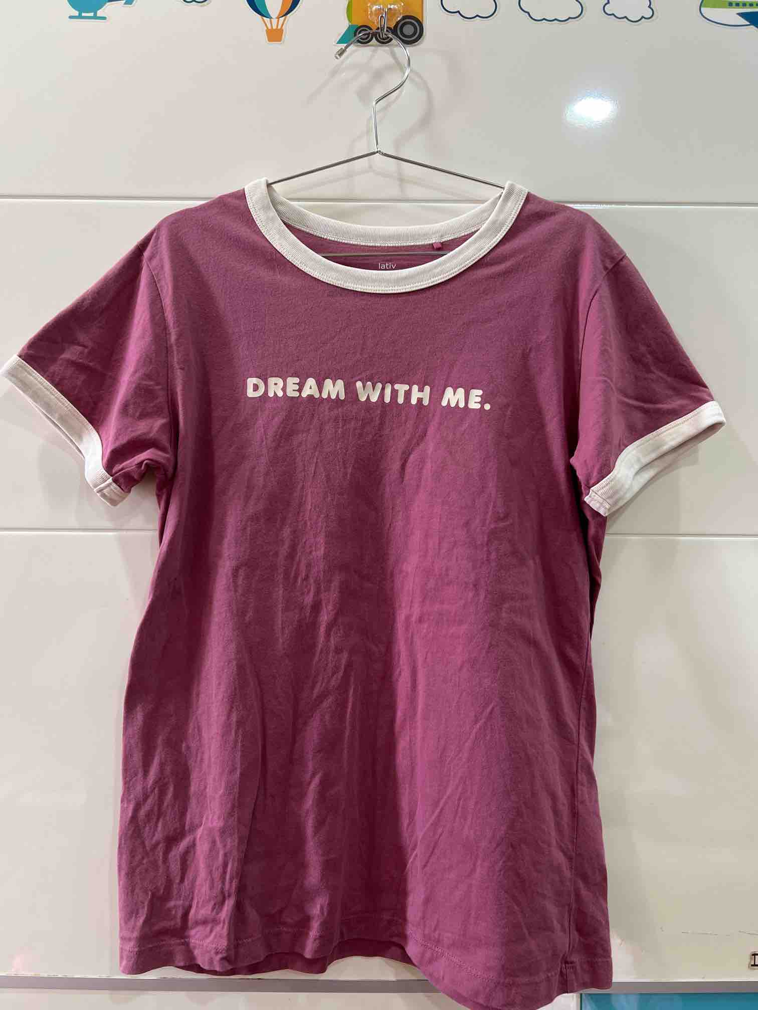 女裝/大童lativ暗紫粉短袖M - GC贈物網