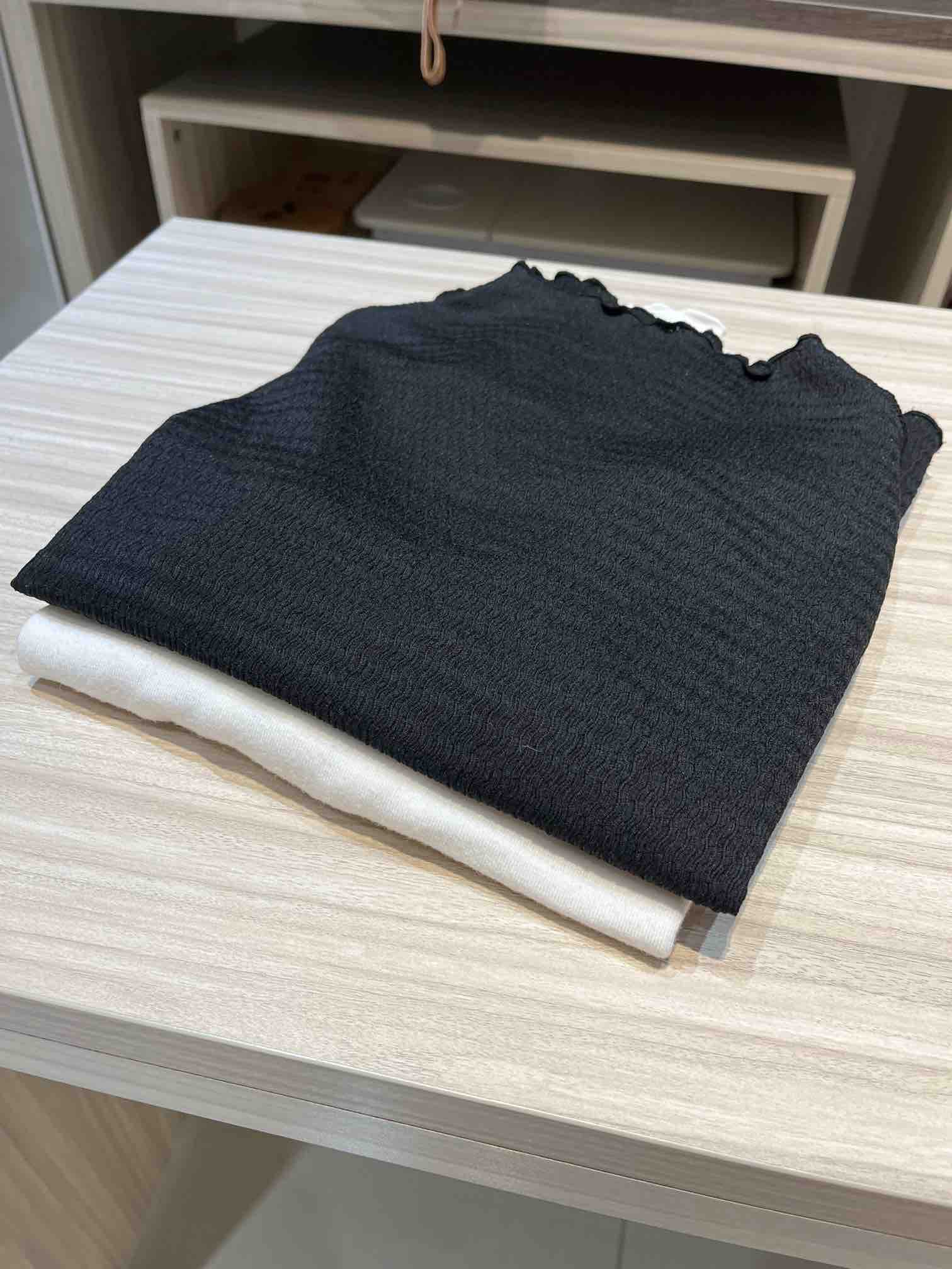 meierq 黑白長袖魚口領 內搭衣 - GC贈物網