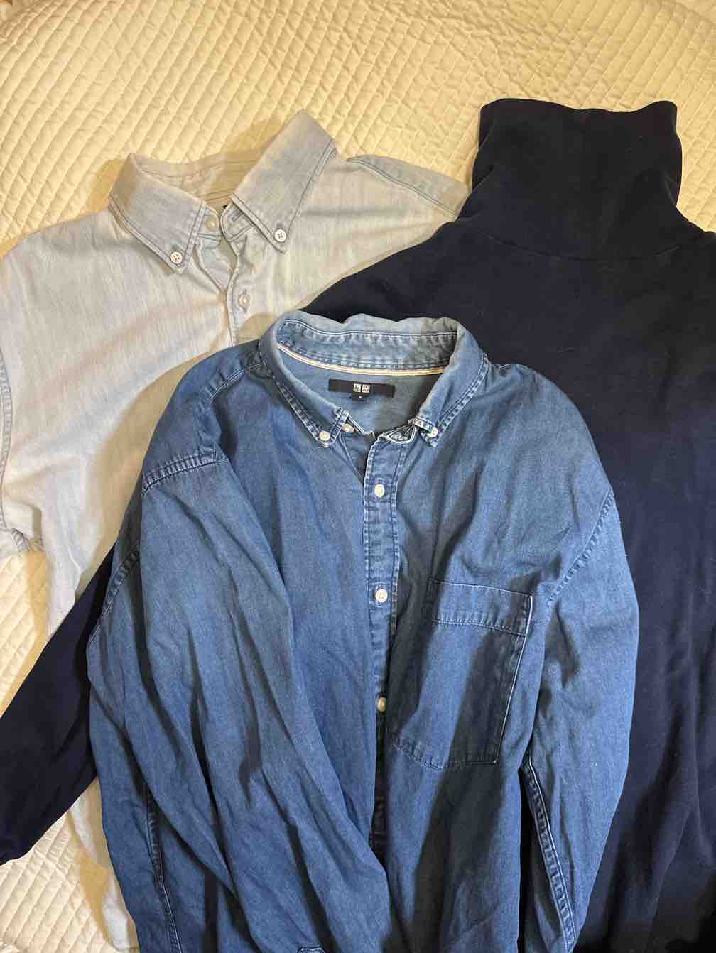 Uniqlo牛仔襯衫男M Net高領 - GC贈物網