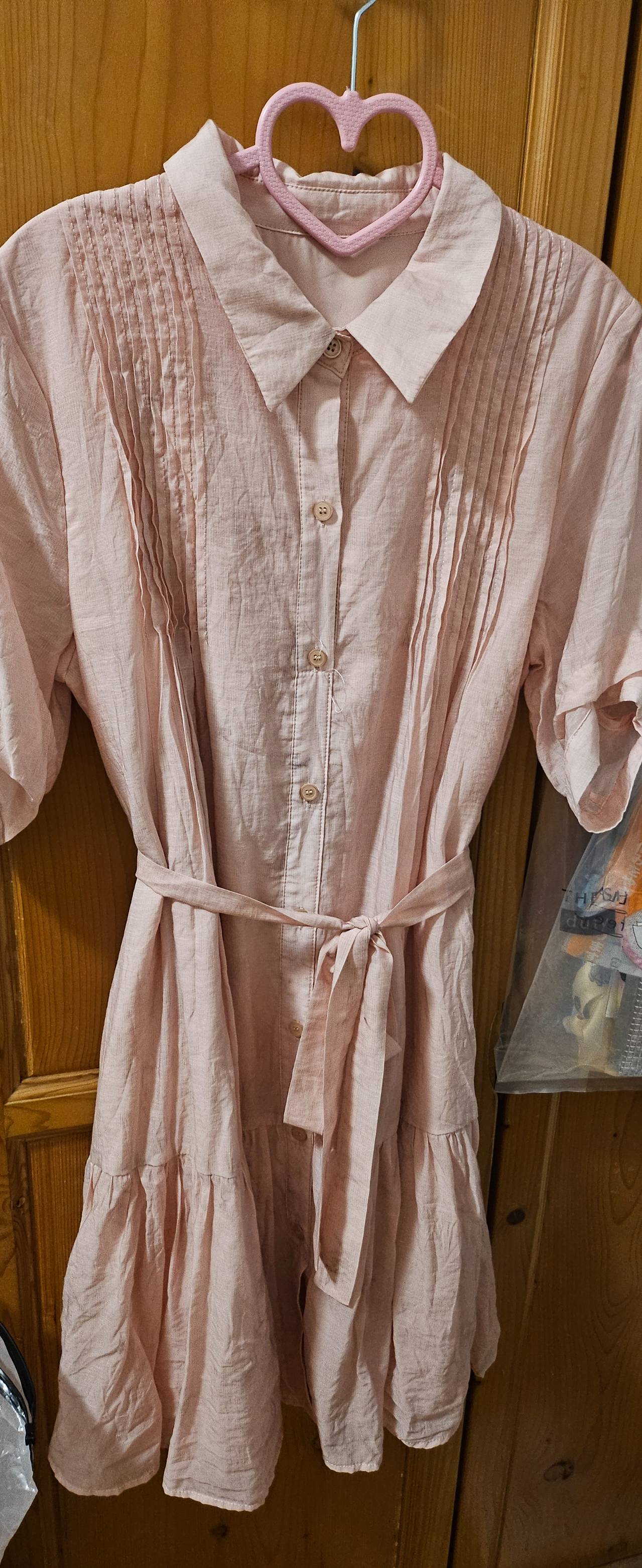 粉色棉麻洋裝 - GC贈物網