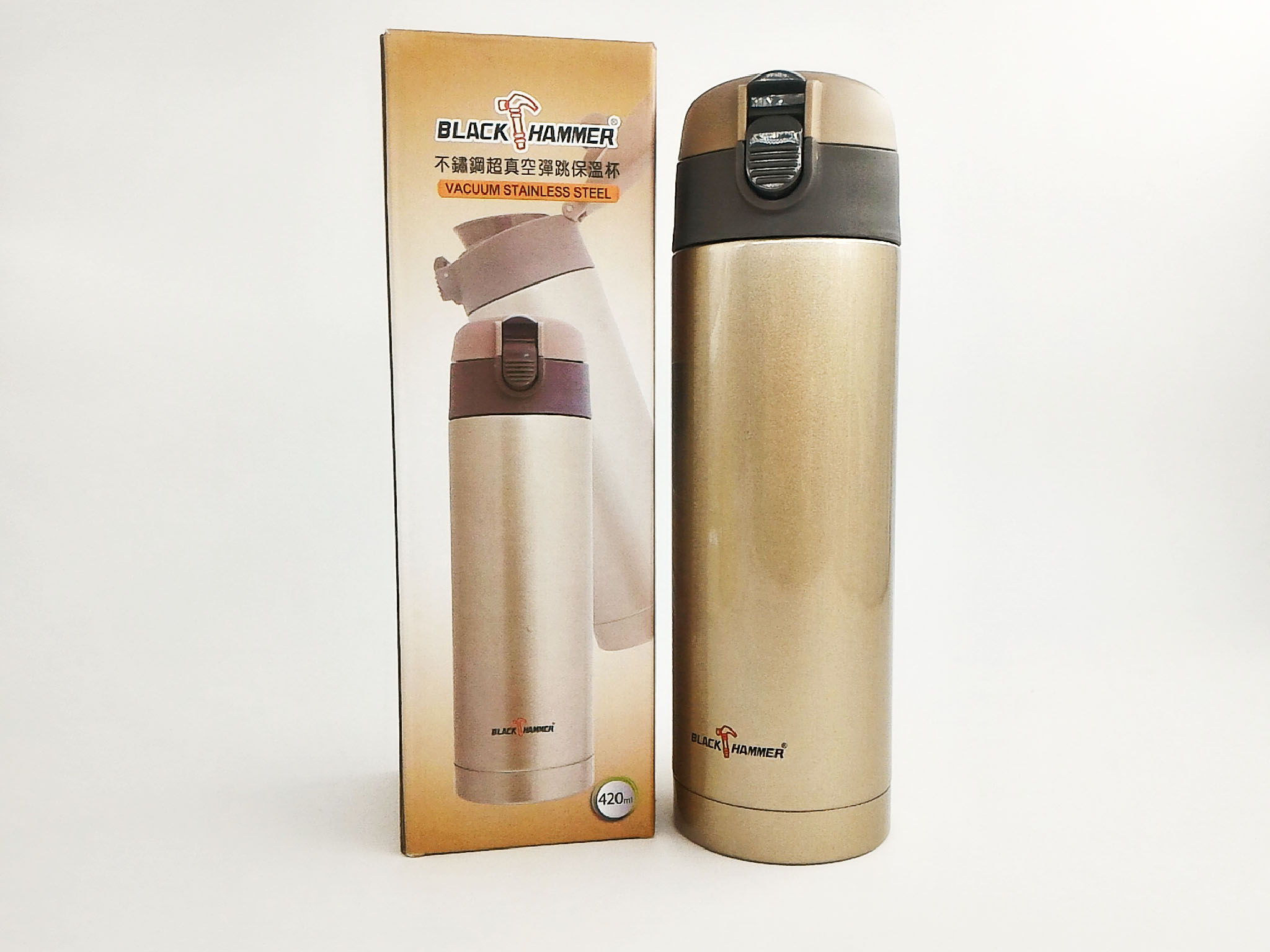 BLACK HAMMER不銹鋼超真空彈跳保溫杯420ml - GC代贈 - GC贈物網