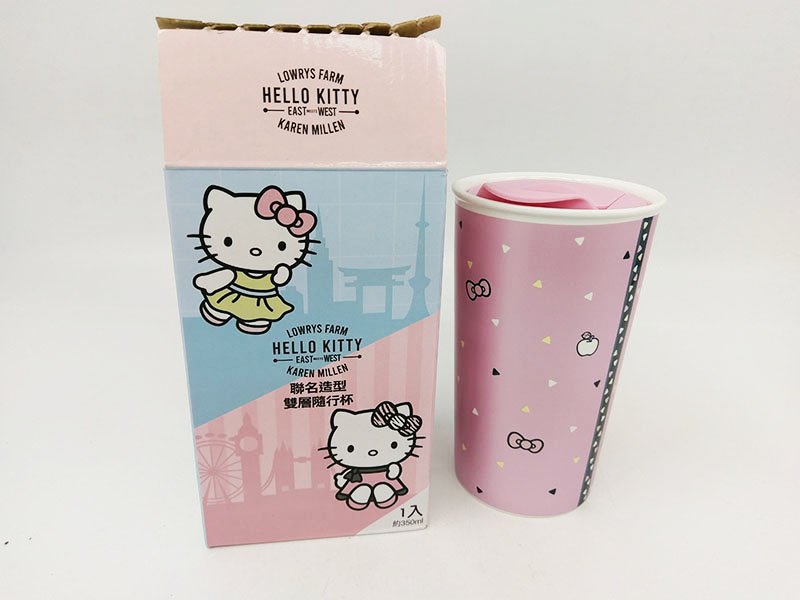 HELLO KITTY聯名造型雙層隨行杯-霧粉款(350ml) - GC代贈 - GC贈物網